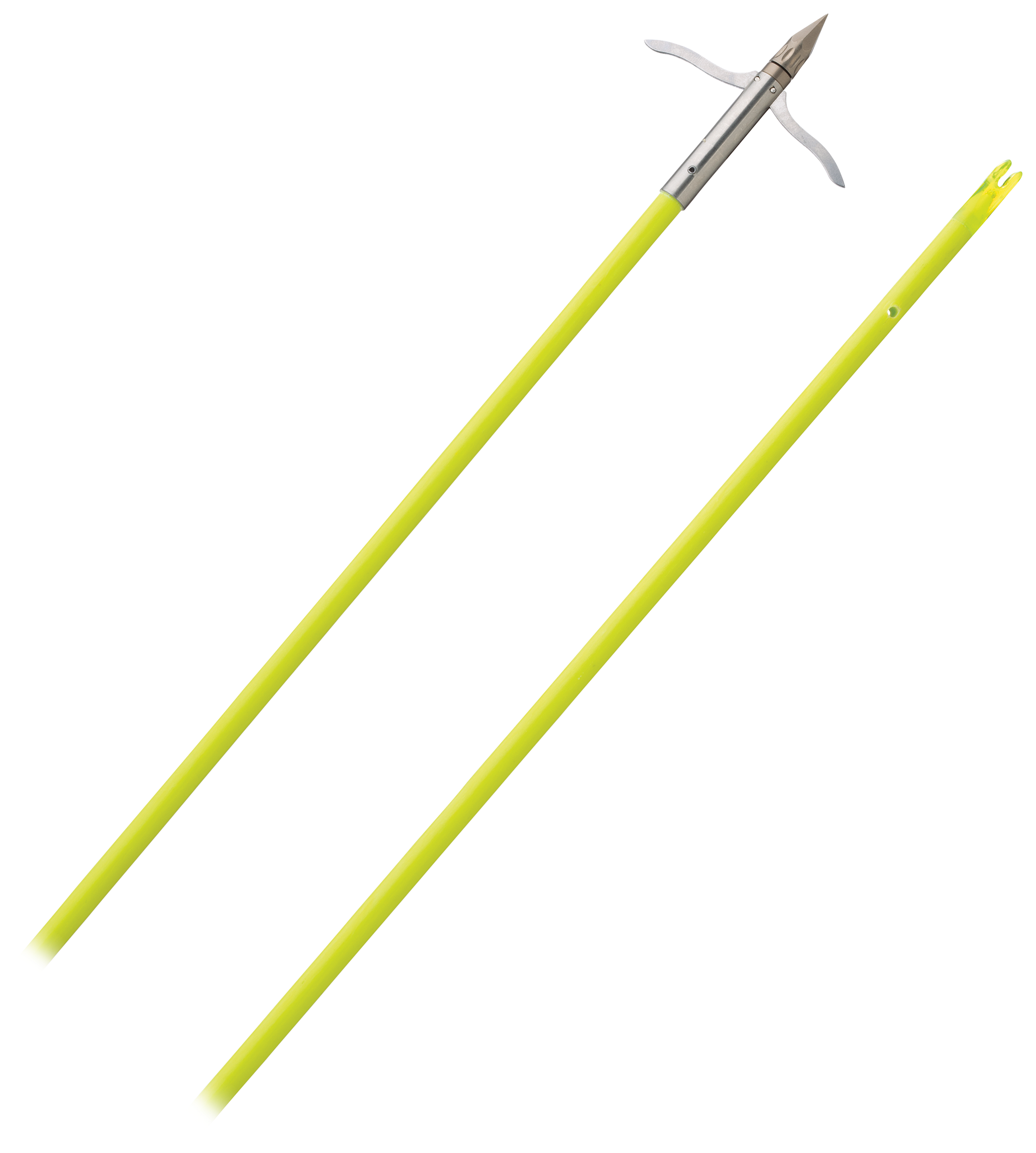 Muzzy Bowfishing Classic Chartreuse Fish Arrow with Iron 2-Barb Fish ...